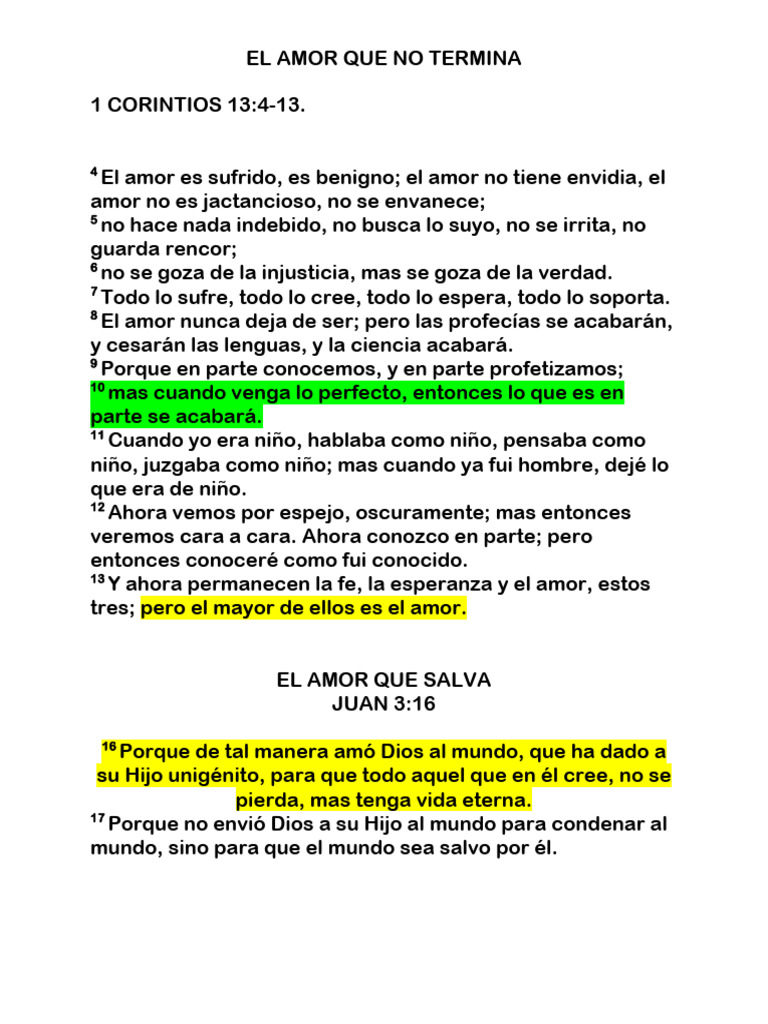 El Amor Que No Termina | PDF | Amor | Creencia religiosa y doctrina