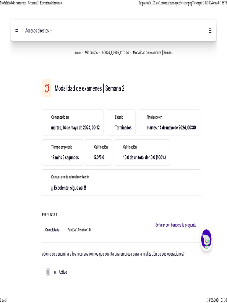 Examen Revisión Del Intento 1 | PDF | Contabilidad | Negocios económicos