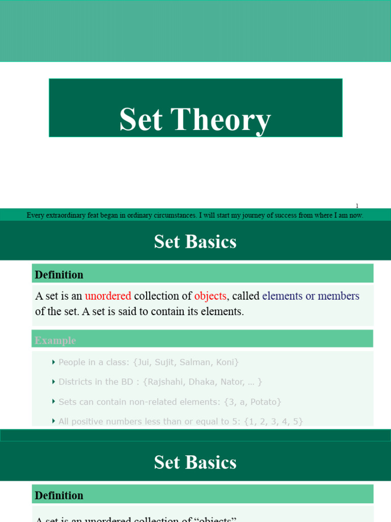 Understanding Set Theory Basics | PDF | Mathematical Notation ...