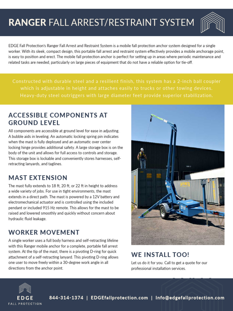 Vehicle Fall Arrest System Overview | PDF | Trailer (Vehicle) | Forklift