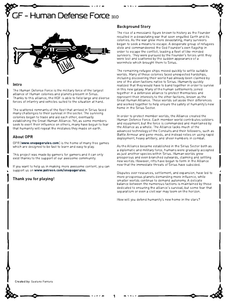 GF - Human Defense Force 3.1.0 | PDF | Machine Gun | Artillery