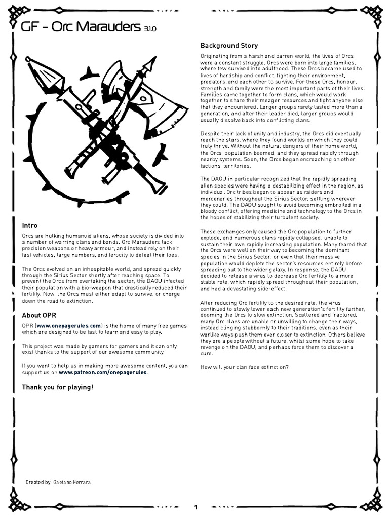 GF - Orc Marauders 3.1.0 | PDF | Machine Gun | Cannon