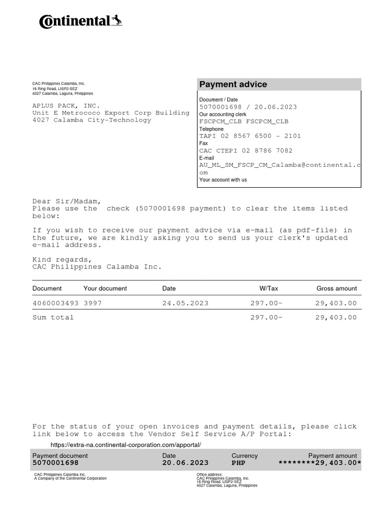 Payment Advice Note On 20.06.2023 | PDF | Payments | Money