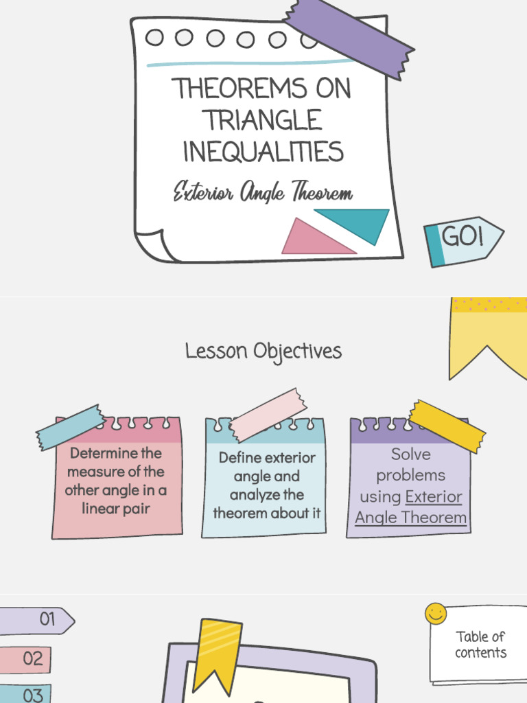 Week 2.1 Triangle Inequality Theorem Exterior Angle. | PDF | Triangle ...