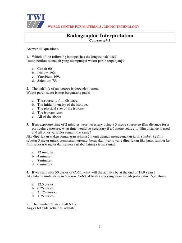 Cswip Ri l2 | PDF | X Ray | Radiography