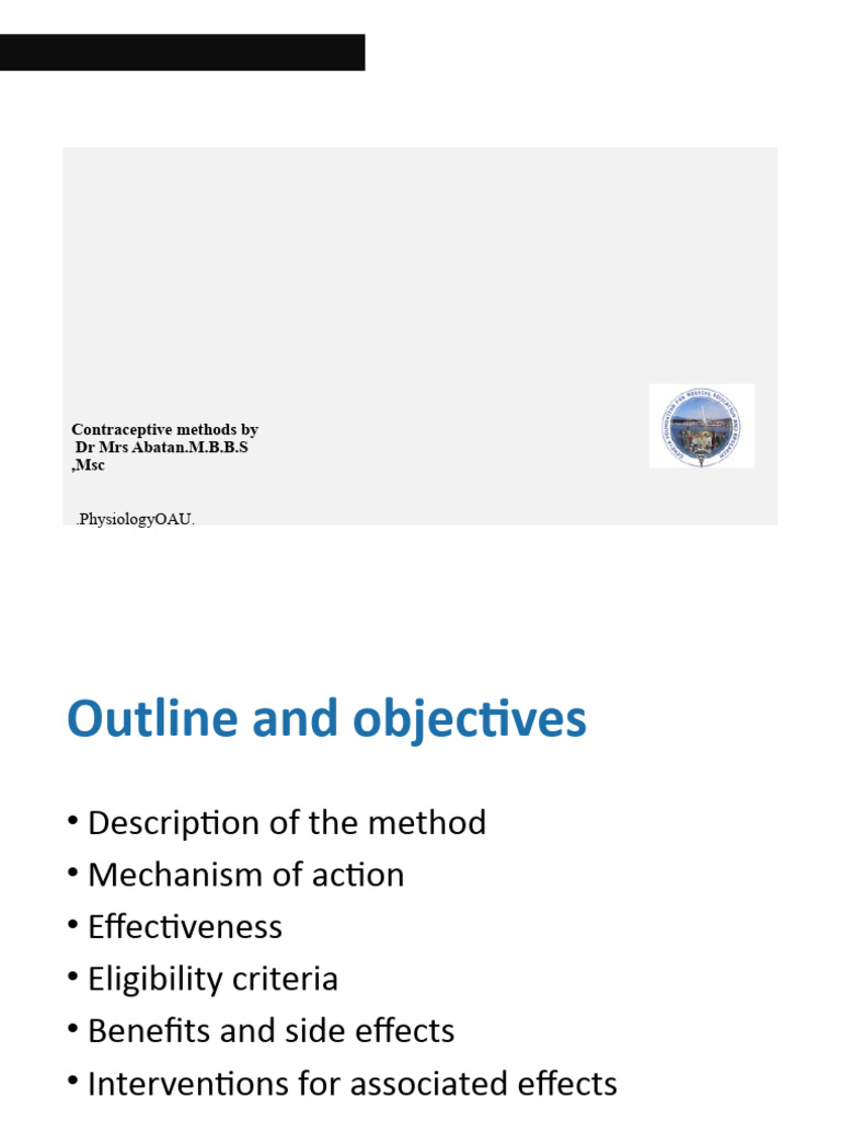 Contraceptive Methods By Dr Abatan Pdf Birth Control Methods Of