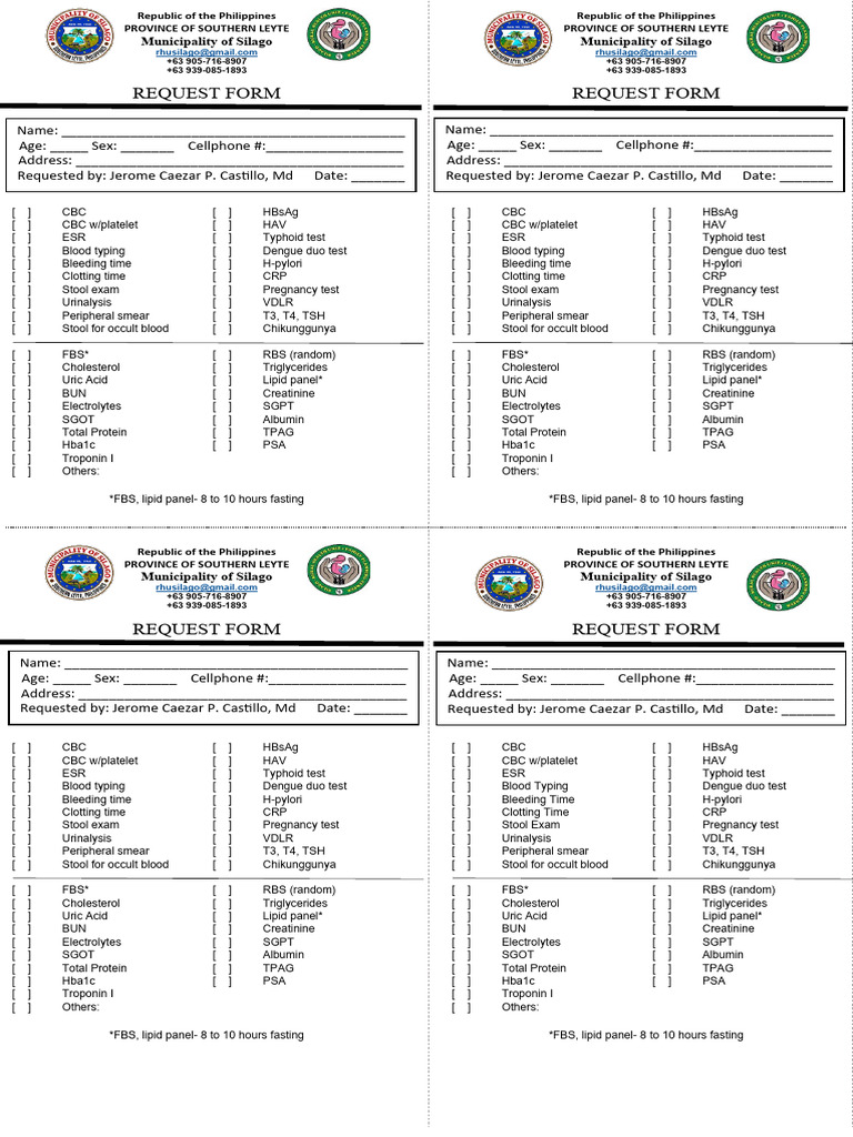 Doctor Request Form | Download Free PDF | Diseases And Disorders ...
