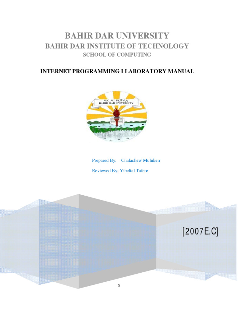 Internet Programming I Laboratory Manual | PDF | Html Element | Hyperlink