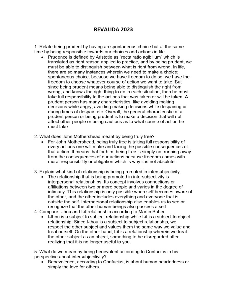 Revalida 2023 | PDF | Authenticity (Philosophy) | Social Psychology