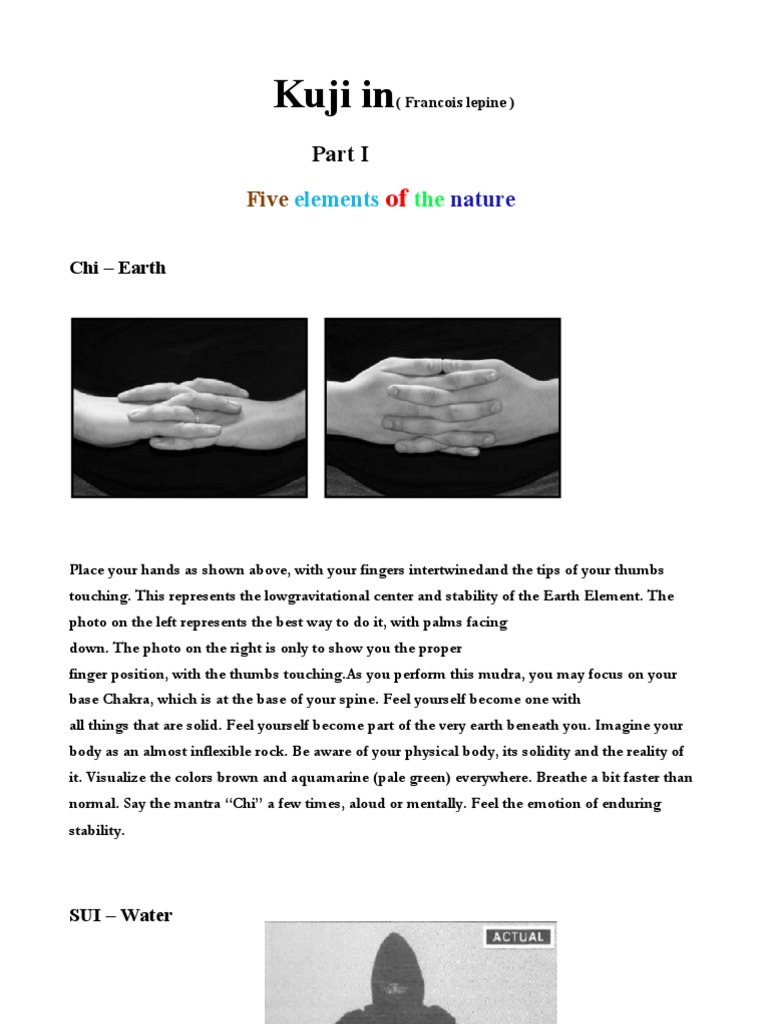 Elemental Mudras in Kuji-In Practice | PDF | Mind | Mantra