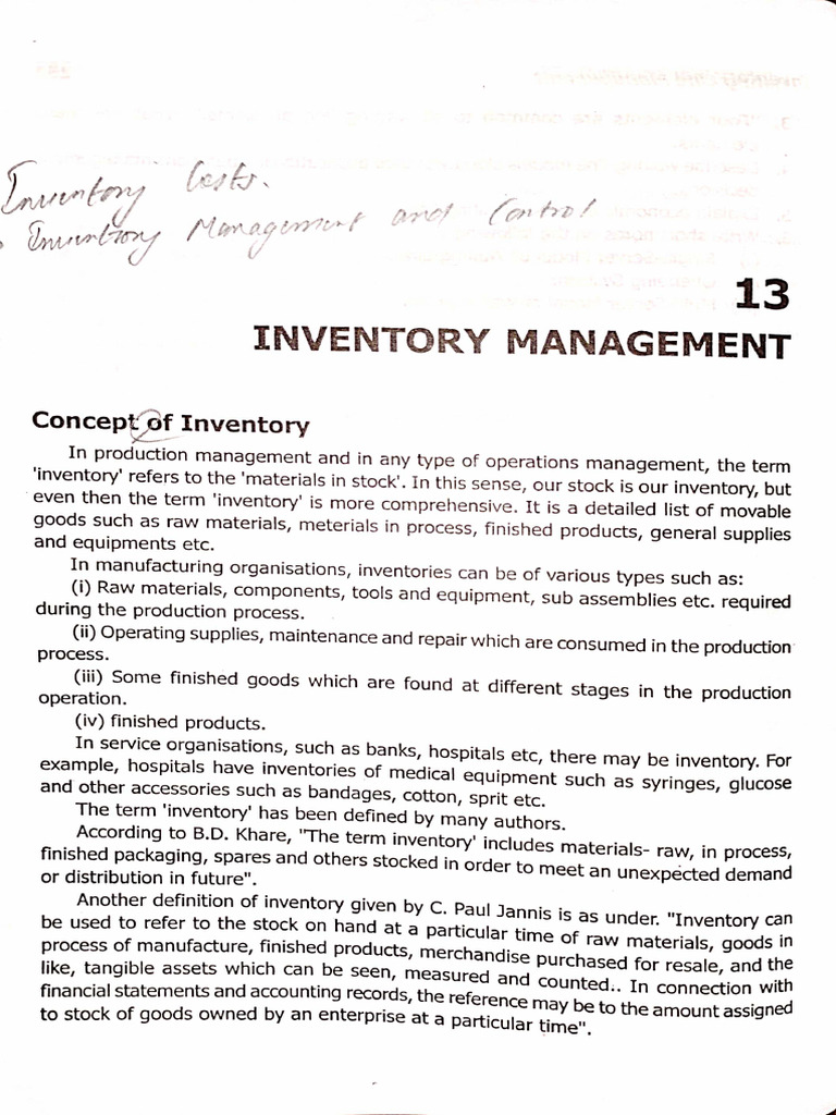 Inventory Management | PDF