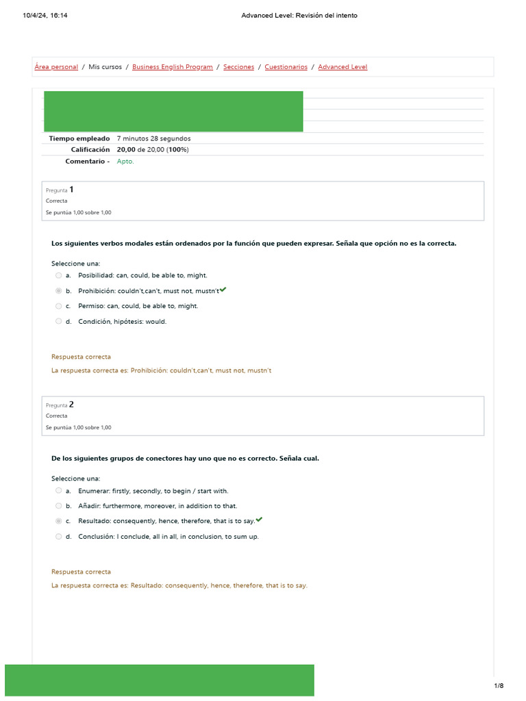 Eneb - English For Business - Advanced Level | PDF