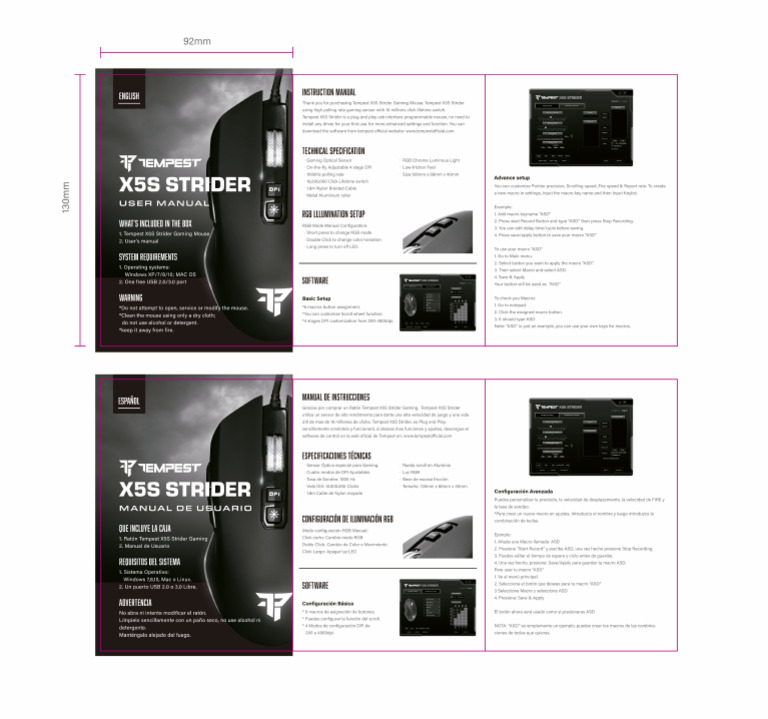 MANUAL-Tempest X5S Strider RGB Mouse | PDF