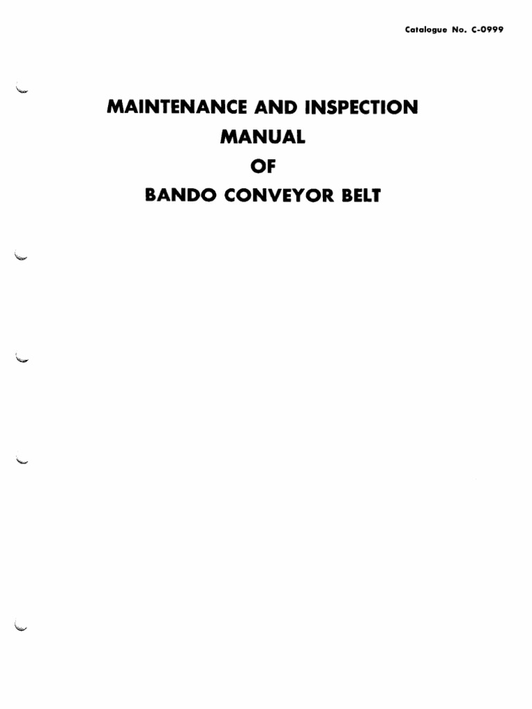 Conveyor Belt Maintenace Manual | PDF