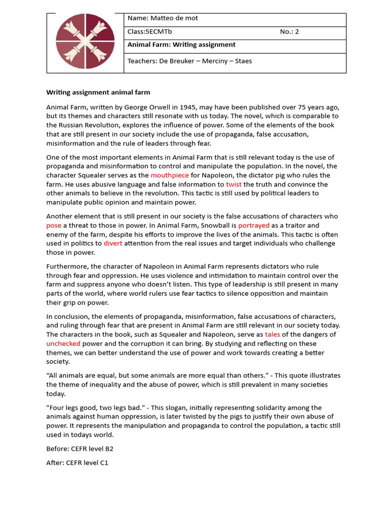 Animal Farm: Power and Propaganda Analysis | PDF