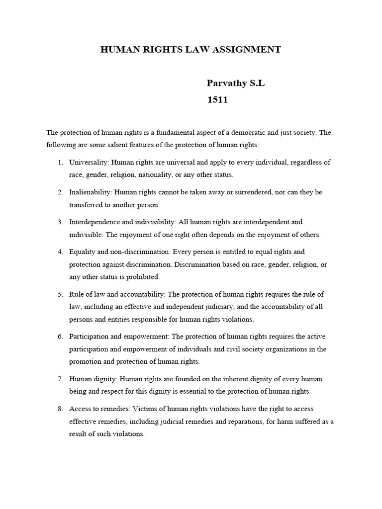 Human Rights Law Assignment | PDF | Human Rights | Discrimination
