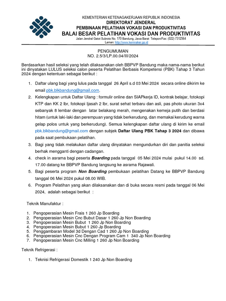 Kelulusan PBK Tahap 3 | PDF