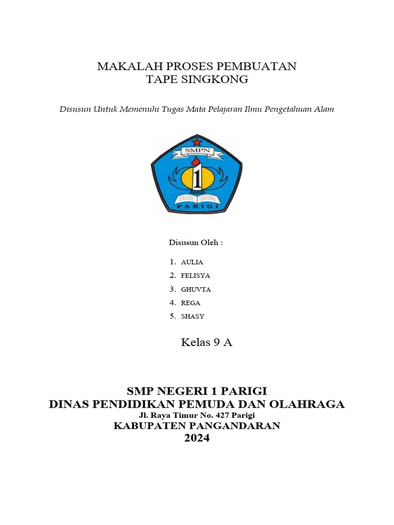 Makalah Proses Pembuatan Tape | PDF | Memasak, Makanan, & Anggur ...