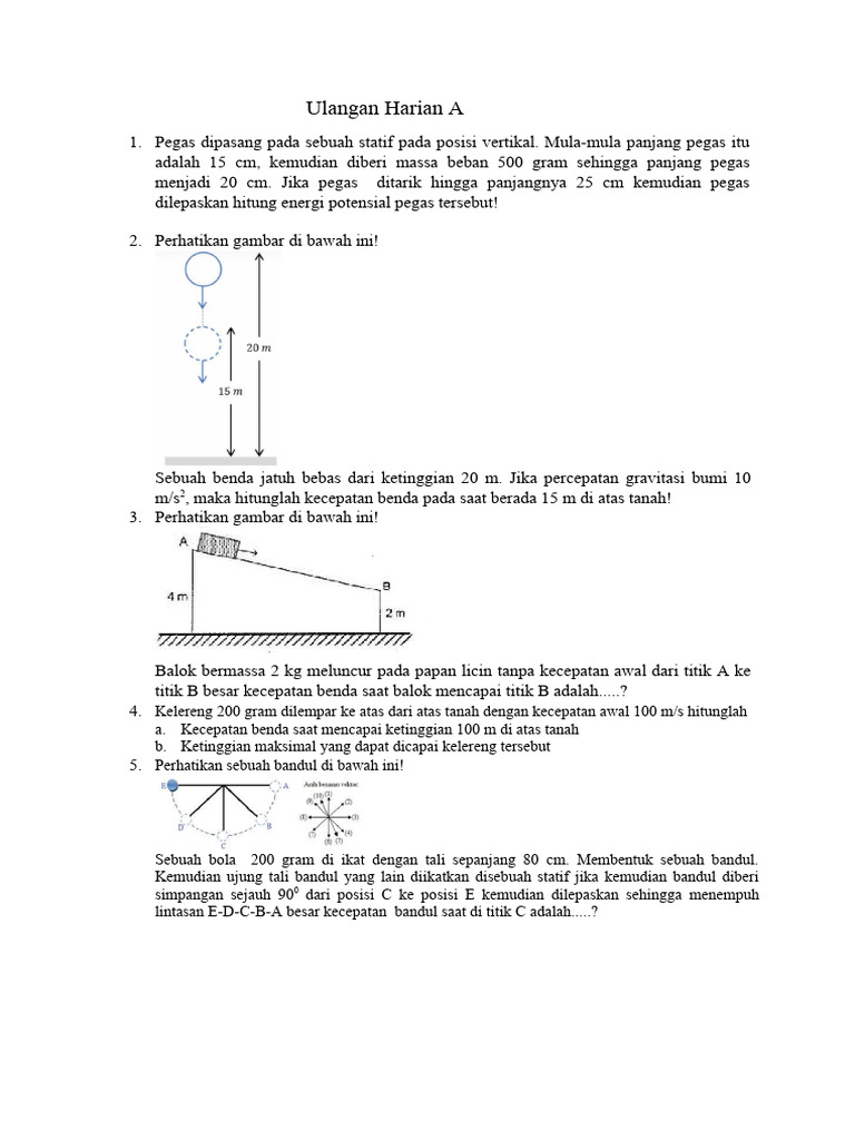 Latihan Soal Hukum Kekekalan Energi Mekanik | PDF