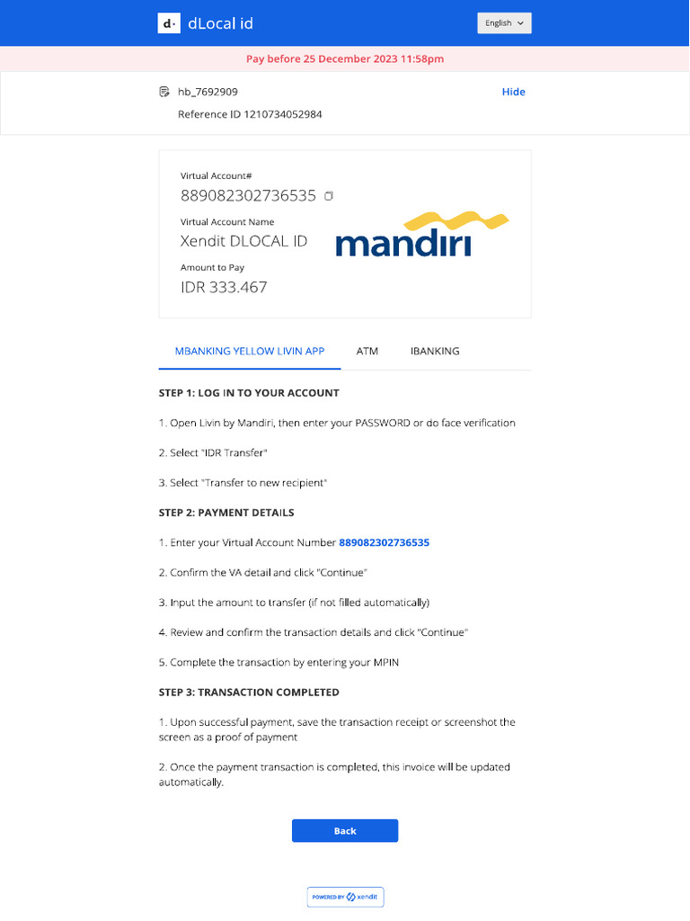 Xendit - Checkout #1210734052984 | PDF