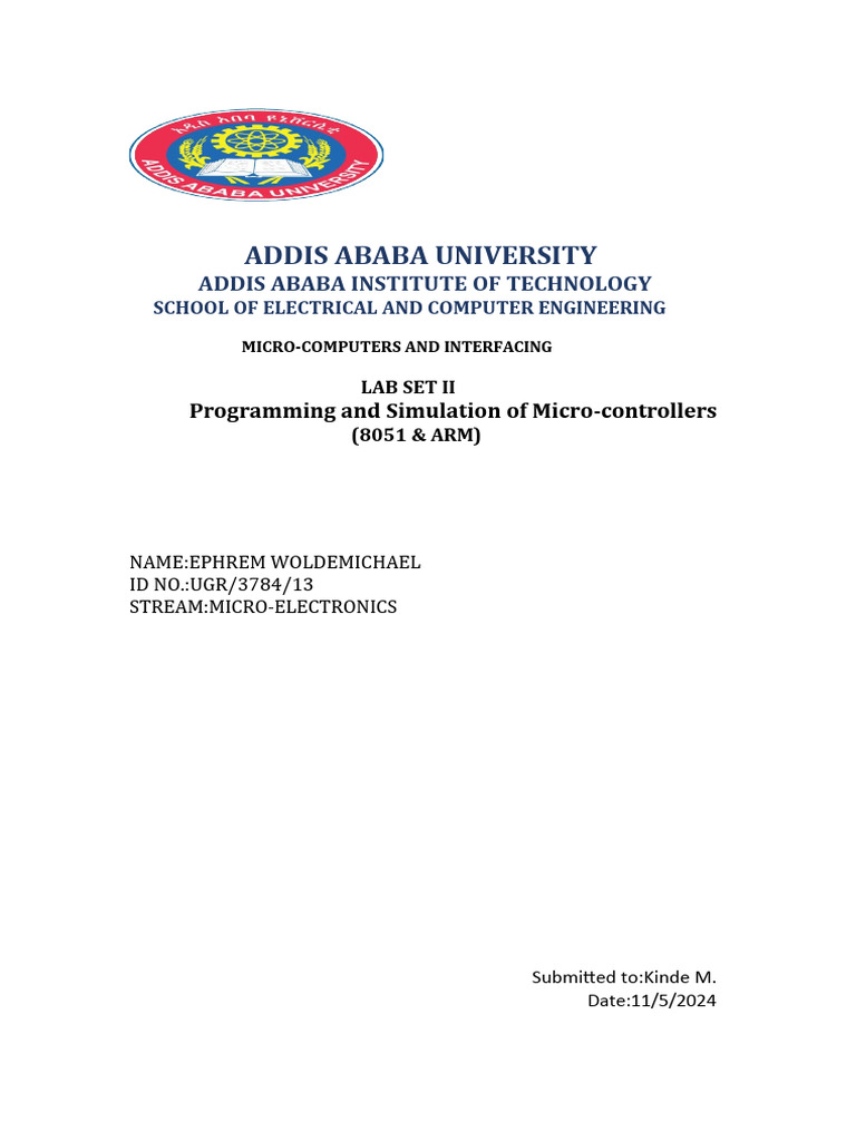 Lab Set Ii Report Pdf Microcontroller Classes Of Computers