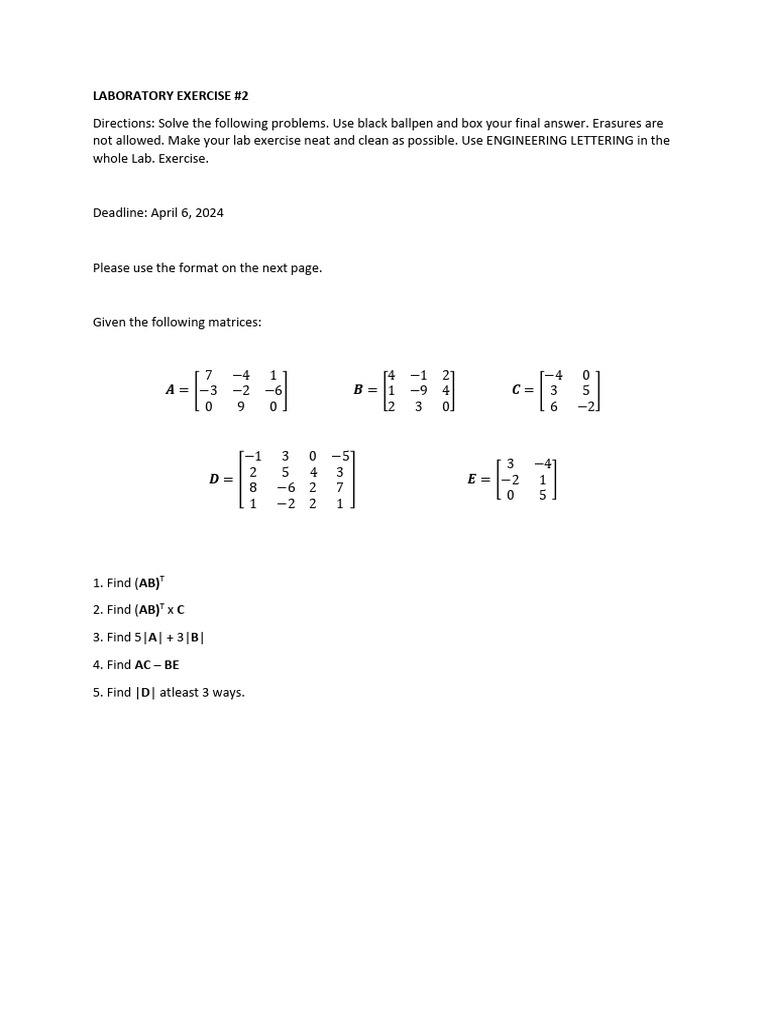 Lab Exercise 2 | PDF