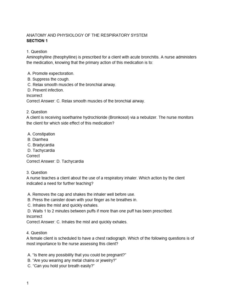 Nclex Questions On Blood, Respiratory, Urinary, Blood | Download Free ...