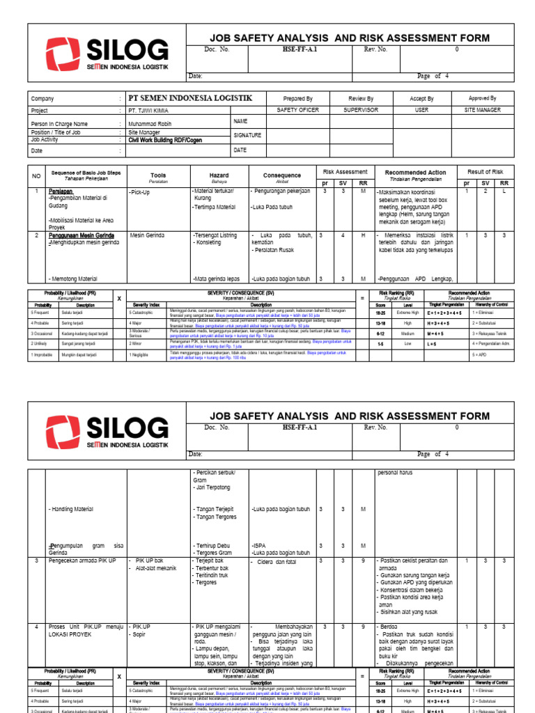 Jsa Mobilisasi | PDF