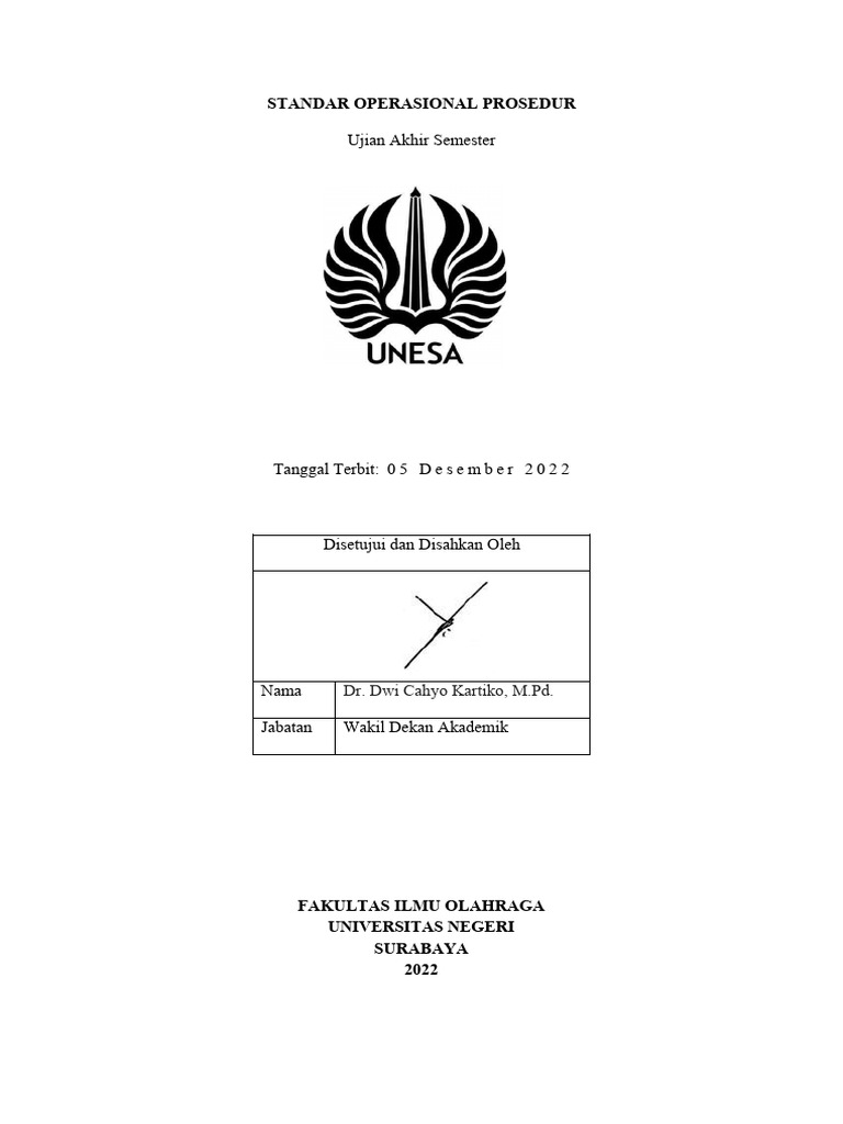 20221205 SOP UAS Gasal 2022-2023 | PDF