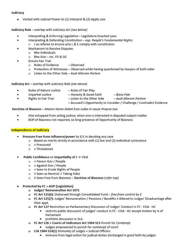 LLB 101a Notes 14 Judiciary | PDF | Judge | Judiciaries