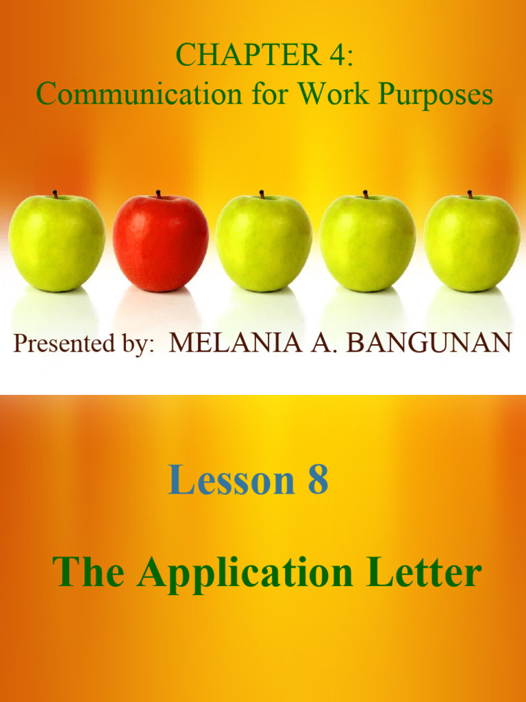 33333333PC Chapter 4 Lesson 8 Application Letter | PDF | Résumé | Proofreading