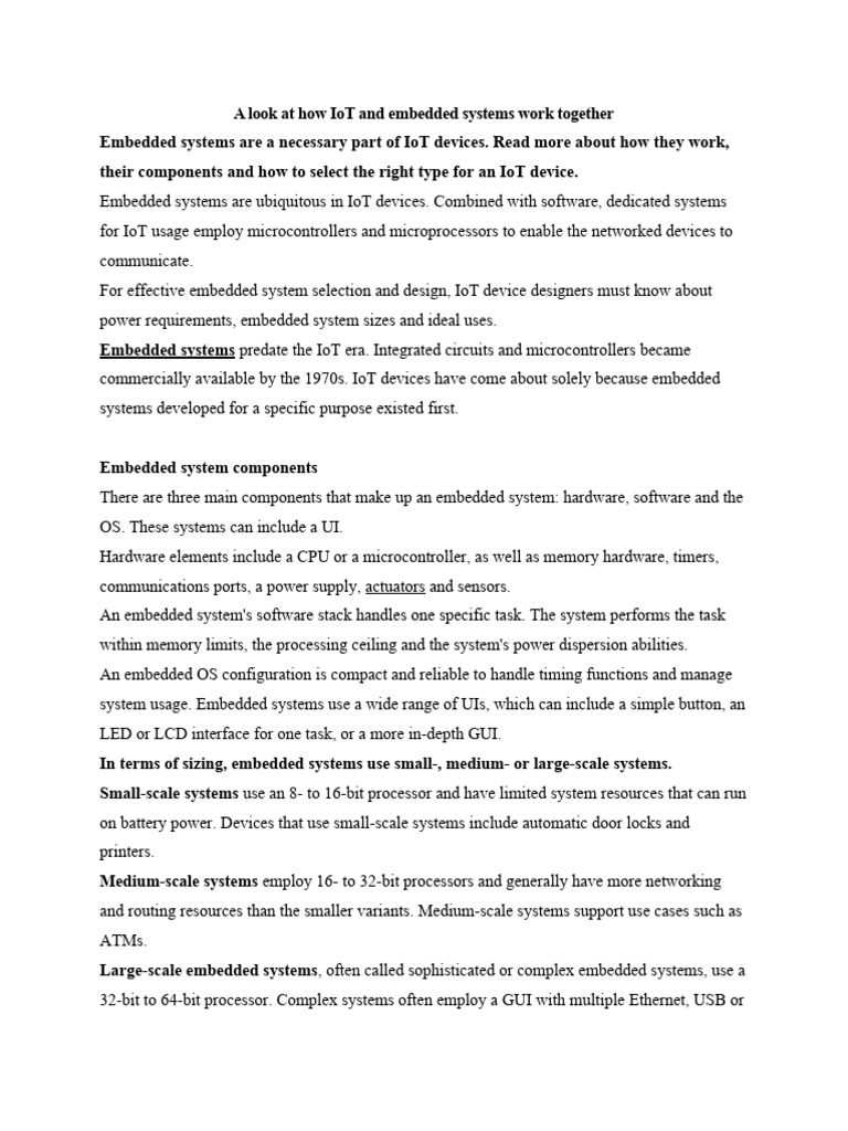 A Look at How IoT and Embedded Systems Work Together | PDF | Embedded ...