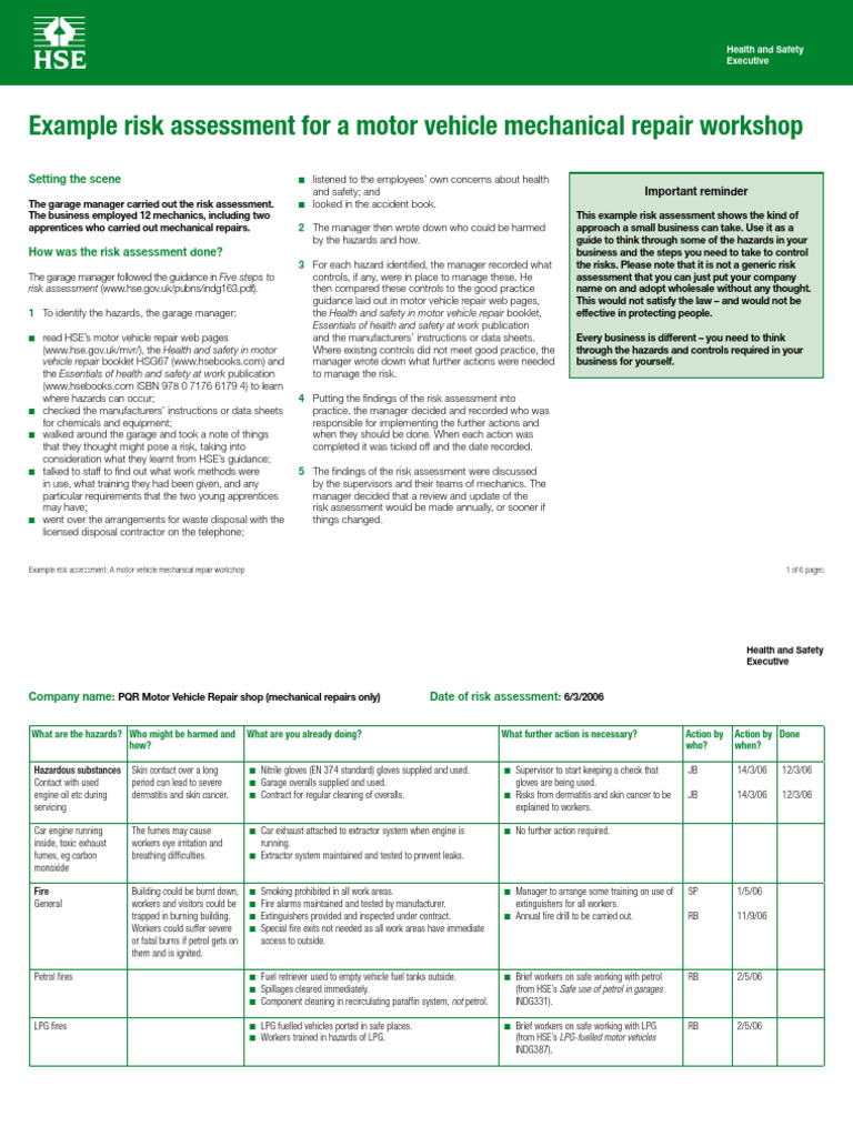 Example Ram VRH Se Guide | PDF | Occupational Safety And Health | Risk