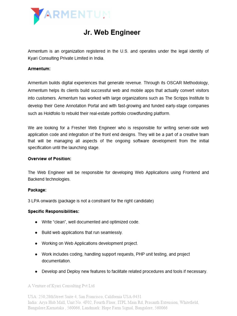 Armentum - JD | PDF | Information Technology | Software Engineering