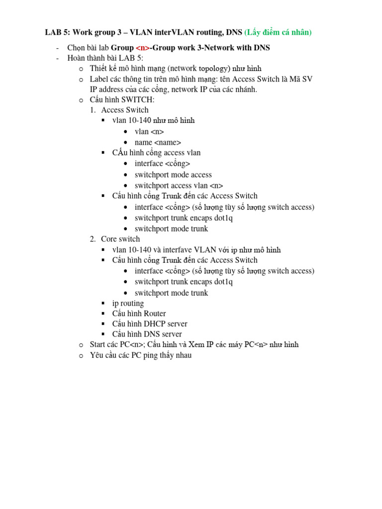 COMPUTER NETWORK LABS 5-Work Group 3 | PDF