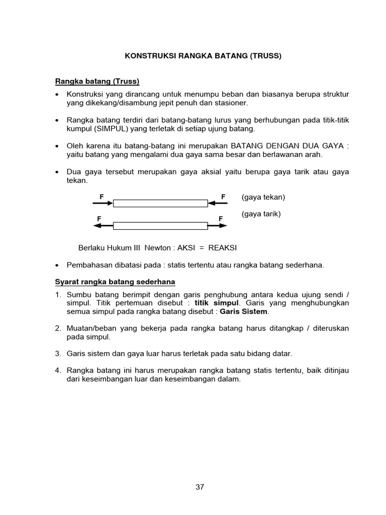 BK-9. Rangka Batang Metode Titik Simpul | PDF