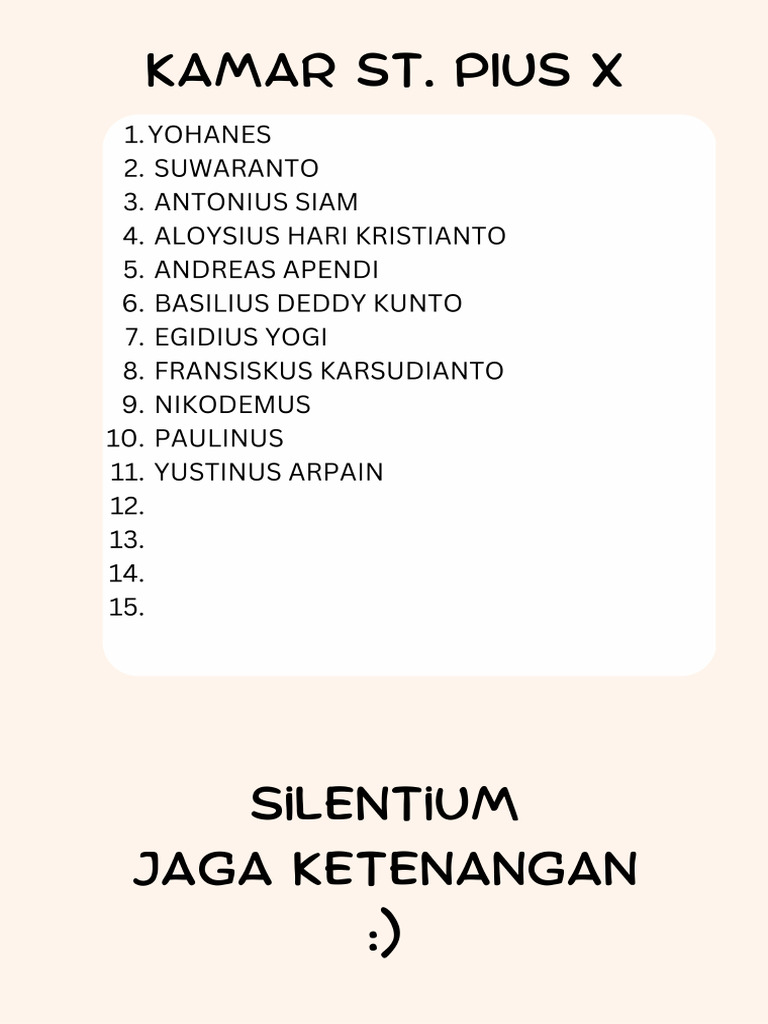 Daftar Kamar | PDF