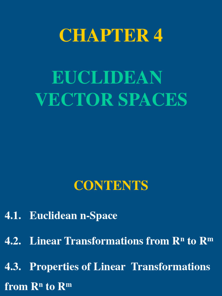 Chapter 4 Euclidean Vector Spaces Pdf Eigenvalues And Eigenvectors Euclidean Vector