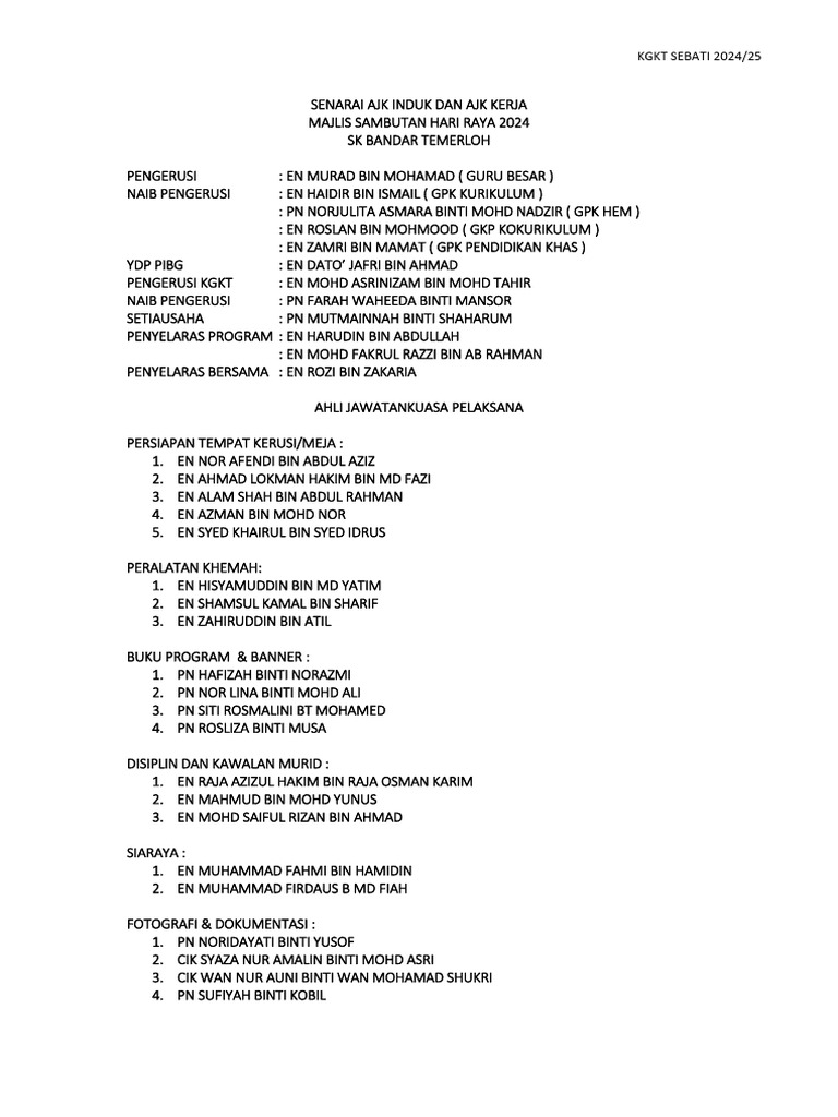 Ajk Majlis Raya 2024 | PDF