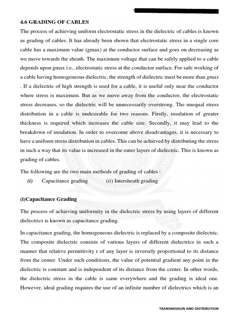 Grading of Cables | PDF | Dielectric | Capacitance