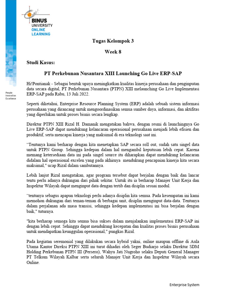 tk3 Erp | PDF | Bisnis