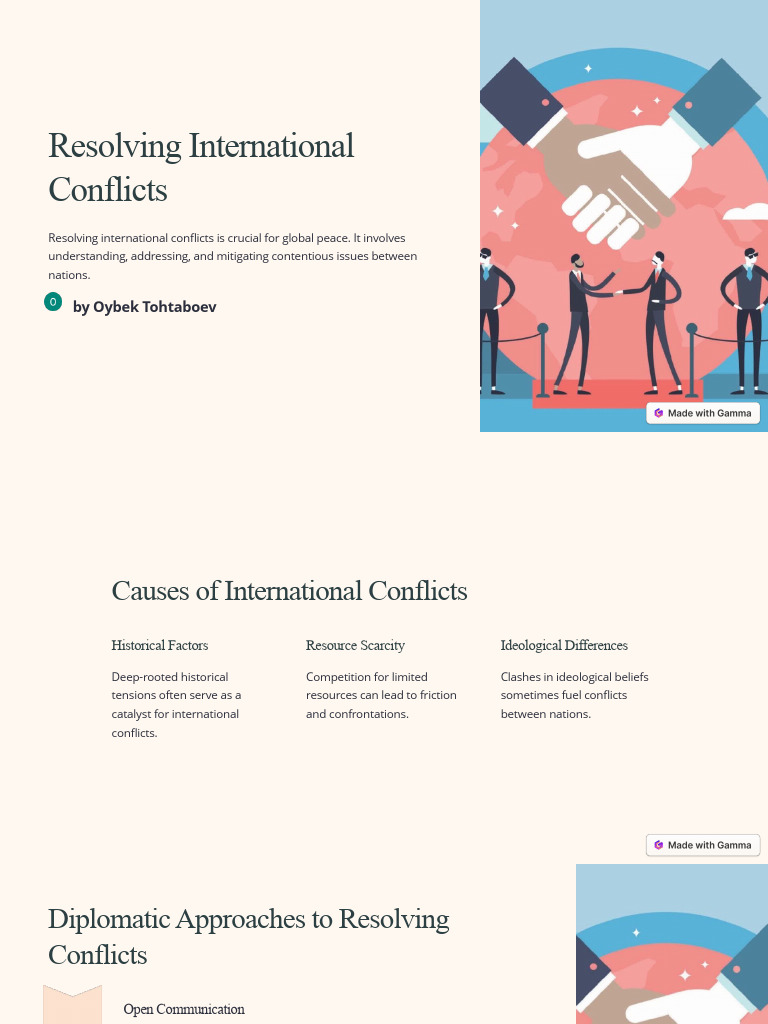 Resolving-International-Conflicts. Oybektv. MT | PDF | Peacekeeping ...