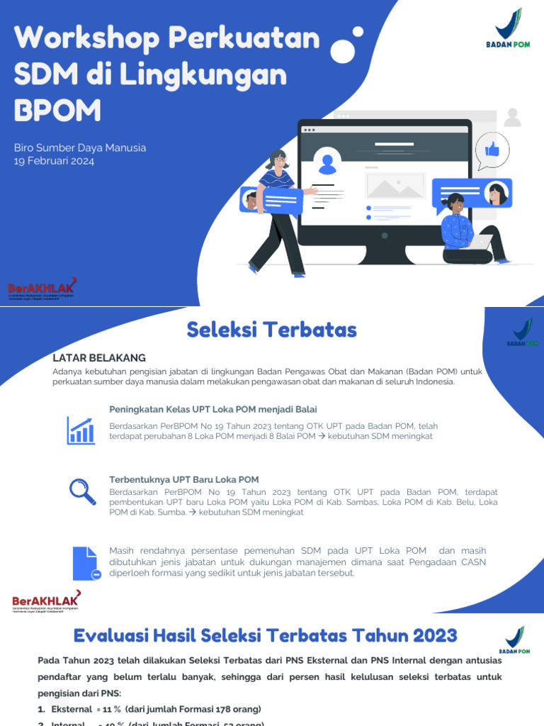 Bahan Paparan Workshop Pengisian PNS Melalui Seleksi Terbatas 2024-BPOM | PDF