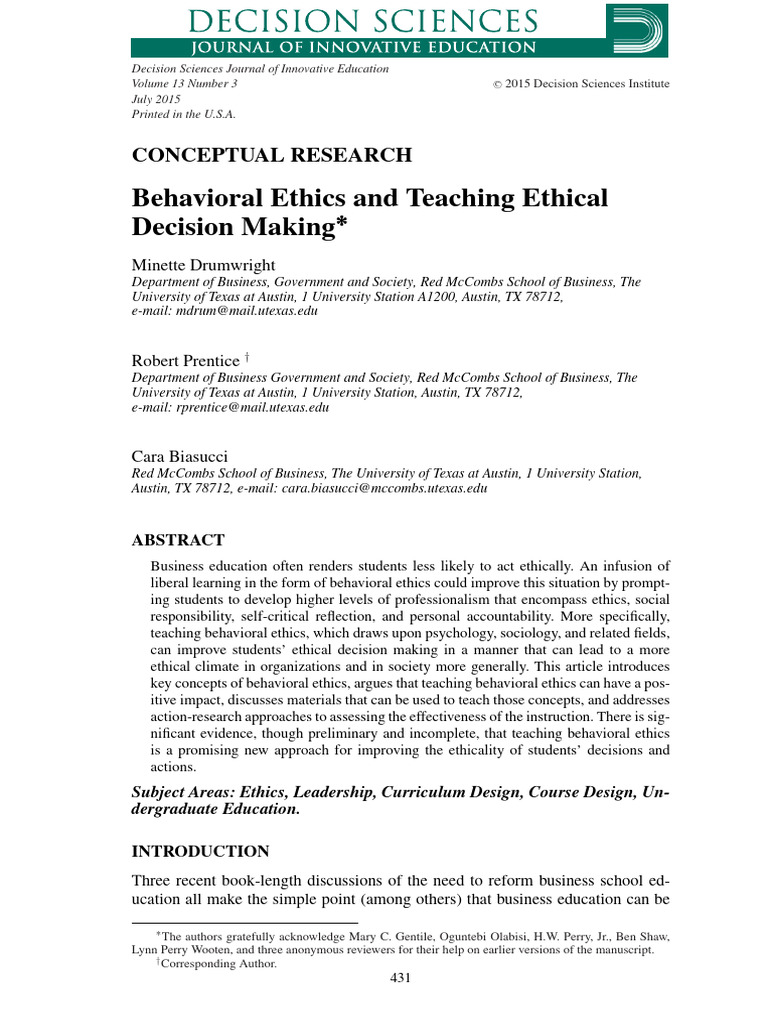 Ethical Decision Making | PDF | Morality | Decision Making