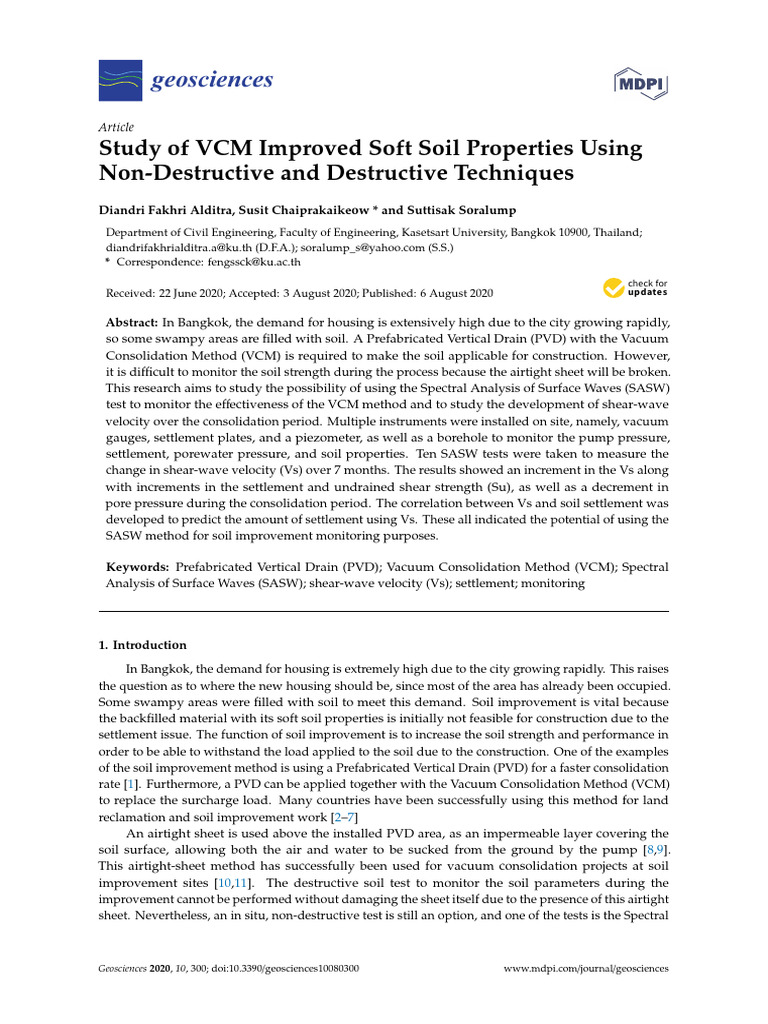 Study of VCM Improved Soft Soil Properties Using N | Download Free PDF | Applied And ...