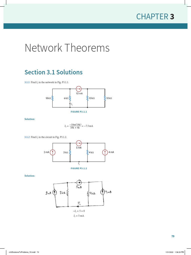 Circuit Analysis Solutions | PDF | Electrical Engineering | Equations