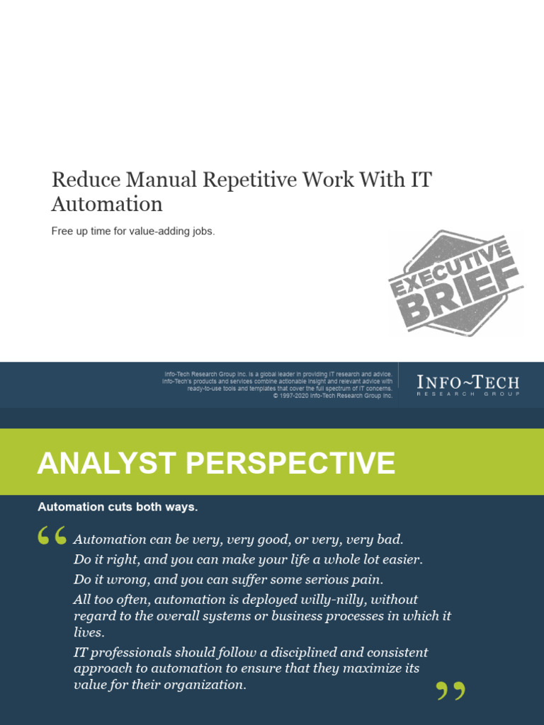 Automating to Reduce Manual Efforts | PDF | Automation | Software ...