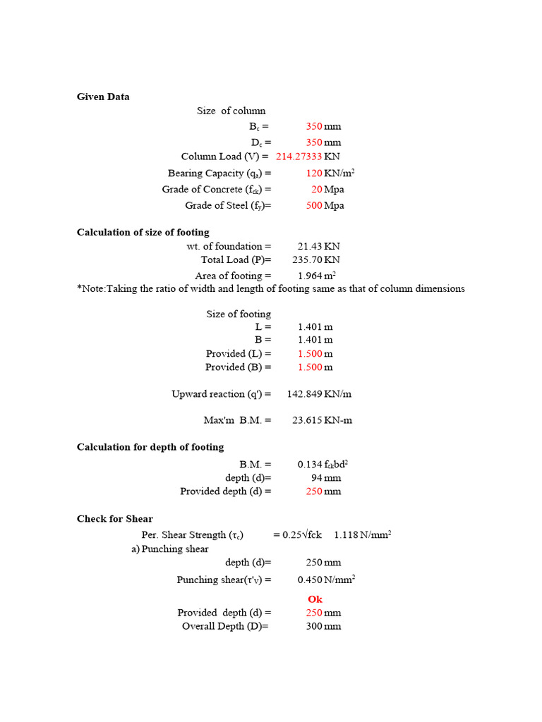 Bipin acharya footing-design | PDF | Column | Length