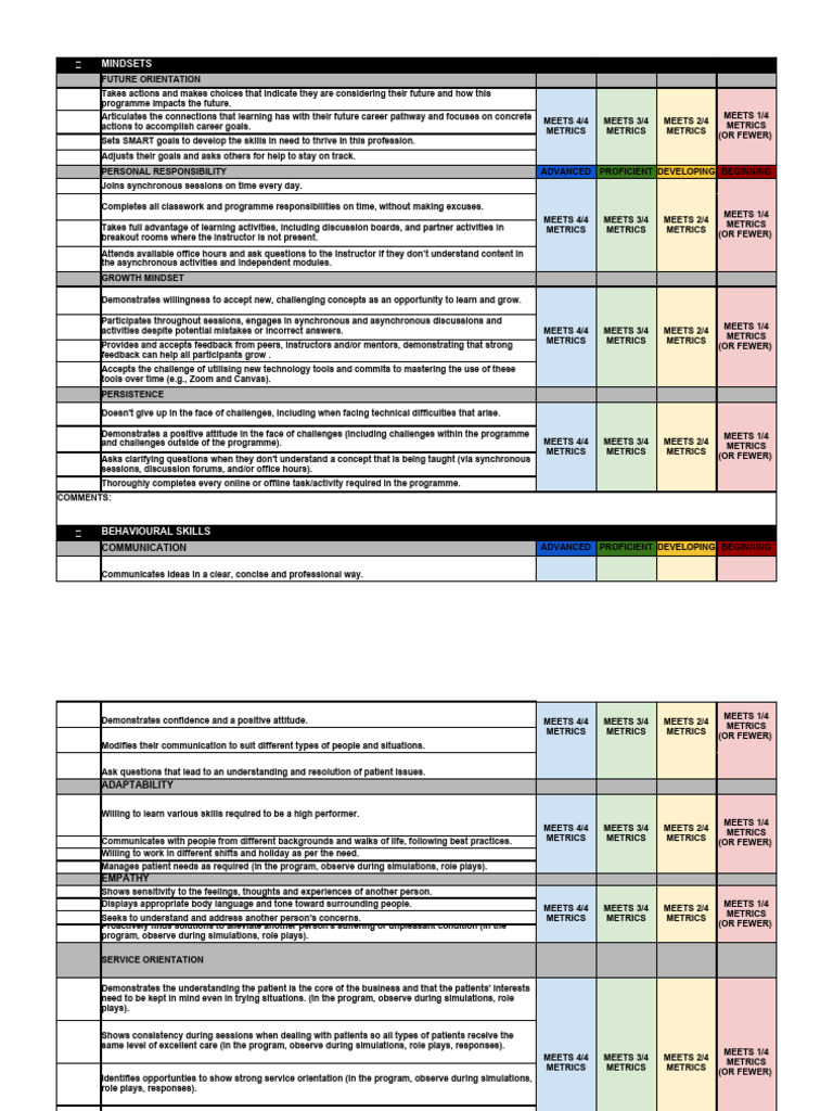 SP Persistence Scorecard Overview | PDF | Mindset | Simulation