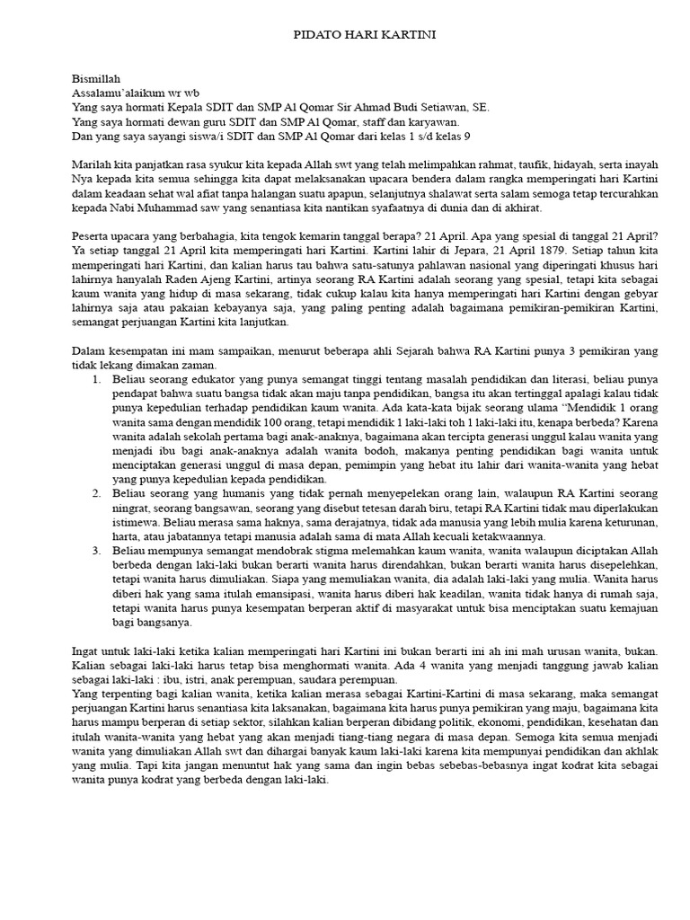 Pidato Hari Kartini | PDF